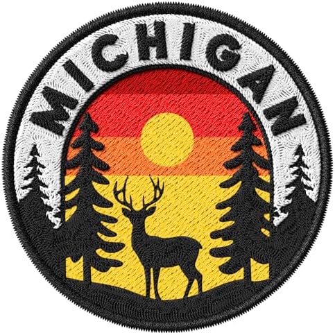 Amazon.com: Michigan State Patch for Clothes Great Lakes Pine Forest ...