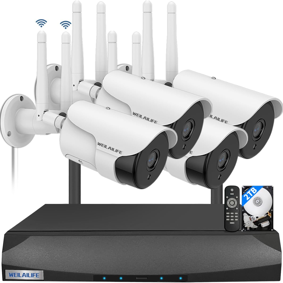 Dual Antennas & 2-Way Audio】 5MP Outdoor Wireless Security Camera ...