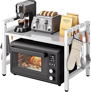 Joiena Extendable Microwave Oven Rack Black, Adjustable Microwave ...