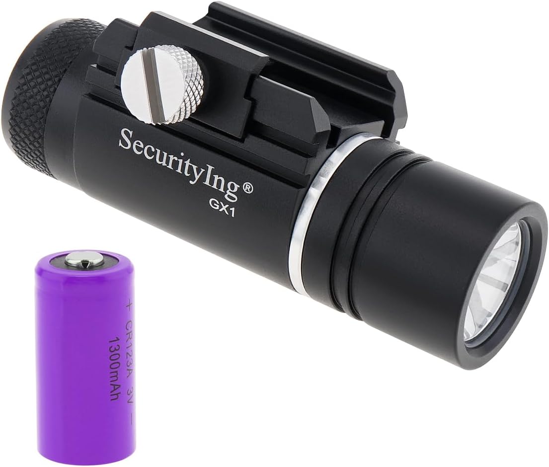 SecurityIng 320LM Rail Mounted Compact Pistol Light, Waterproof Mini ...