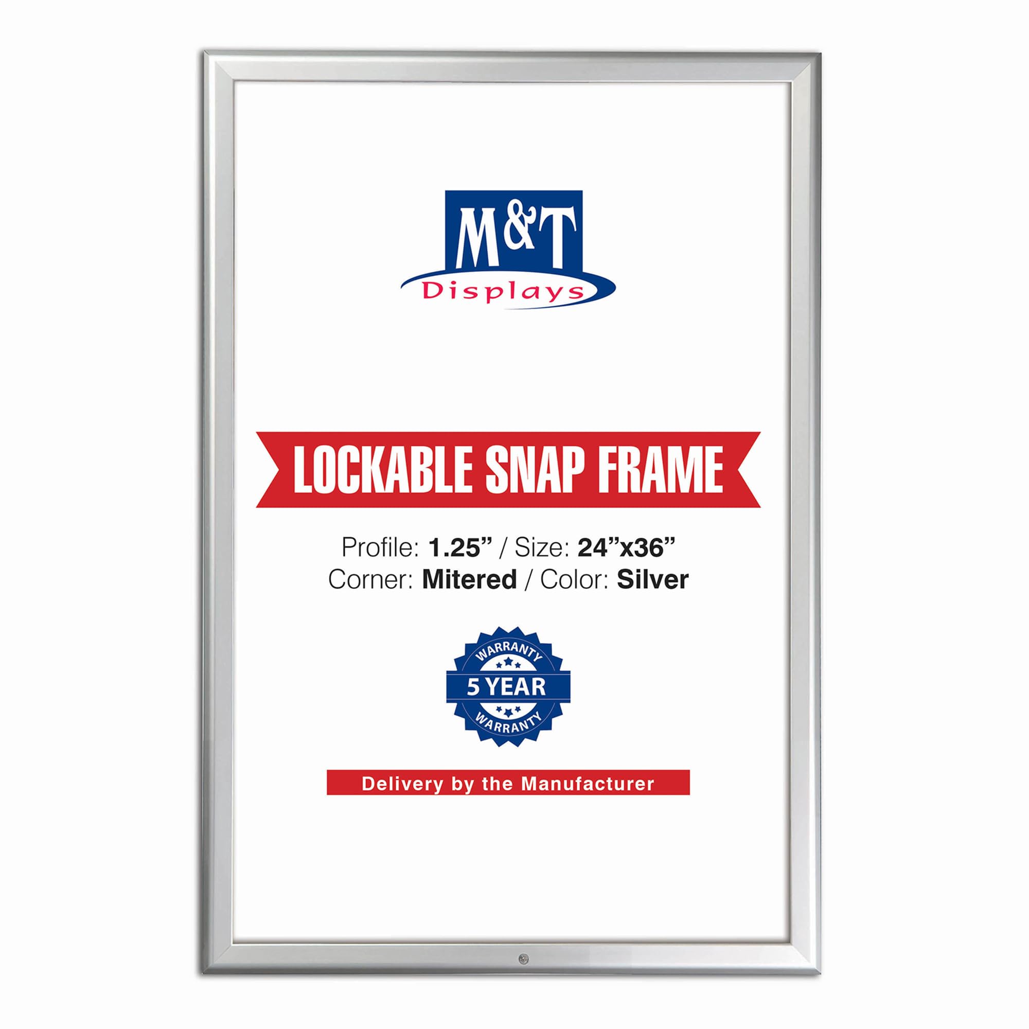 Amazon.com - M&T Displays 24x36 Inch Silver Aluminum Lockable Snap ...