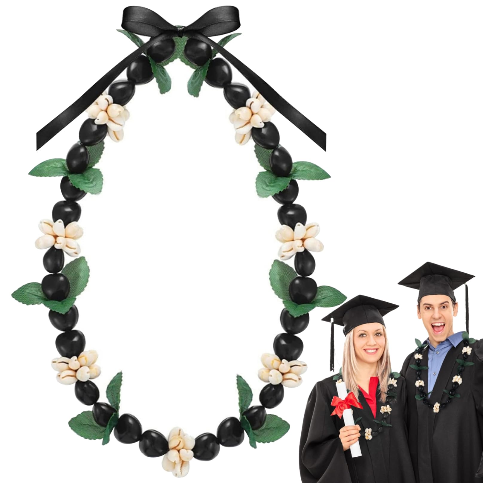 Amazon.com: Lamppdcor Kukui Nut Lei Necklace Kukui Nut Lei Black ...