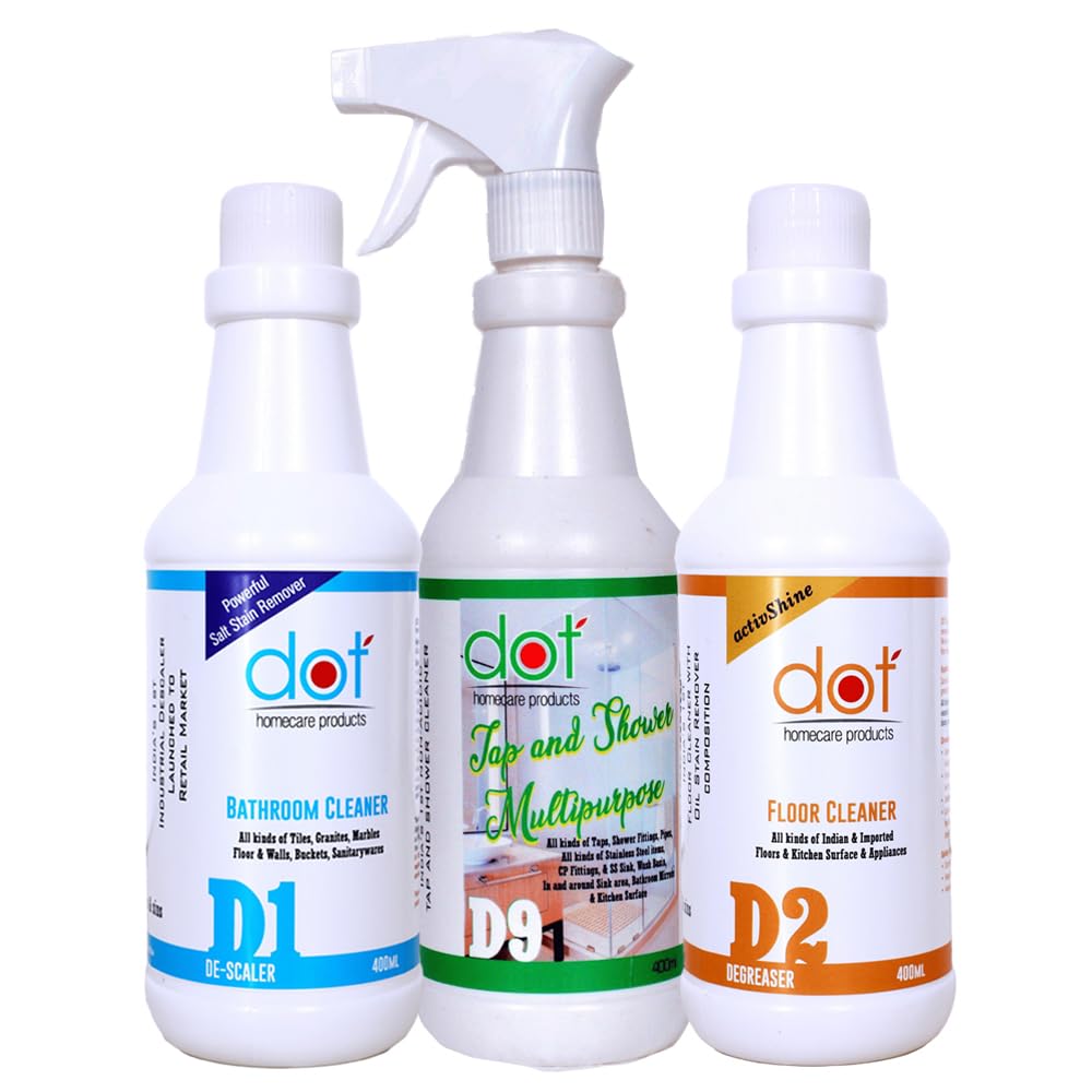 DOT Bathroom Tiles Cleaner Descaler 400ml, Tap Shower Mirror, Kitchen ...