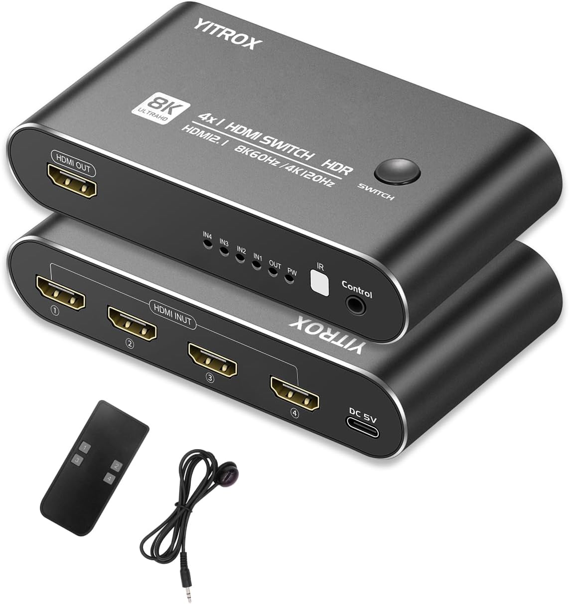 Amazon.com: HDMI Switch 4 in 1 Out 4K 120Hz, 4K 144Hz, 8K 60Hz, HDMI 2. ...