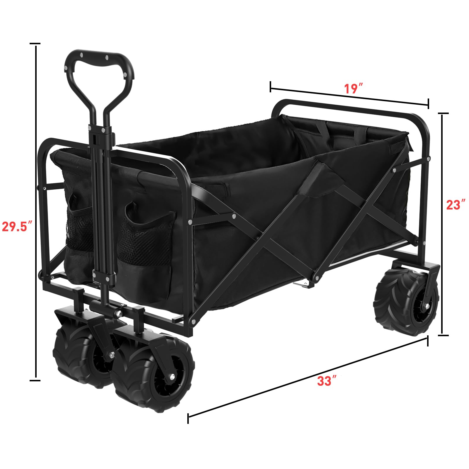 Snapklik.com : SUZHI Heavy Duty Foldable Utility Cart Wagon, Black ...