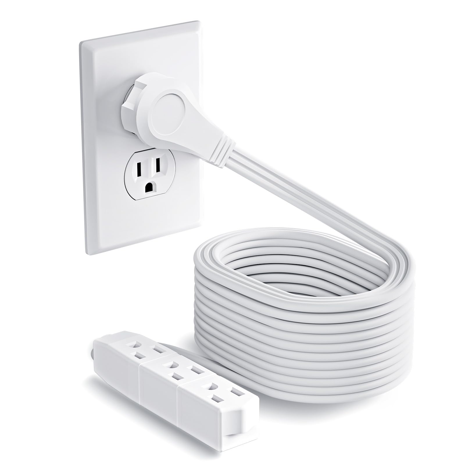 Amazon.com: Kasonic 25FT Flat Plug Extension Cord, UL Listed 16/3 SPT-3 ...