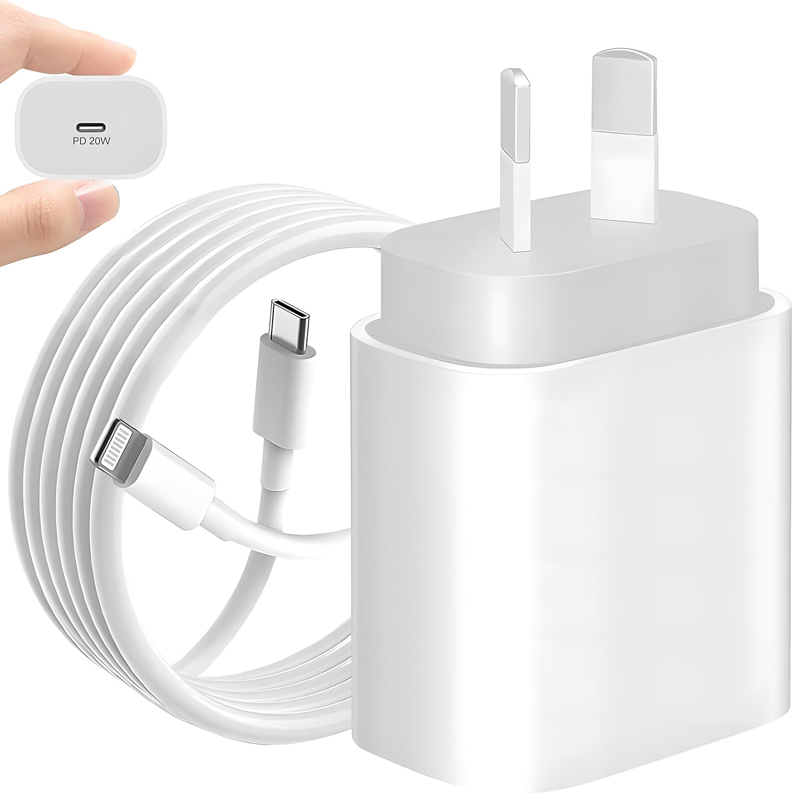 iPhone Fast Charger, 20W iPhone/iPad Charger Adapter with USB-C to ...