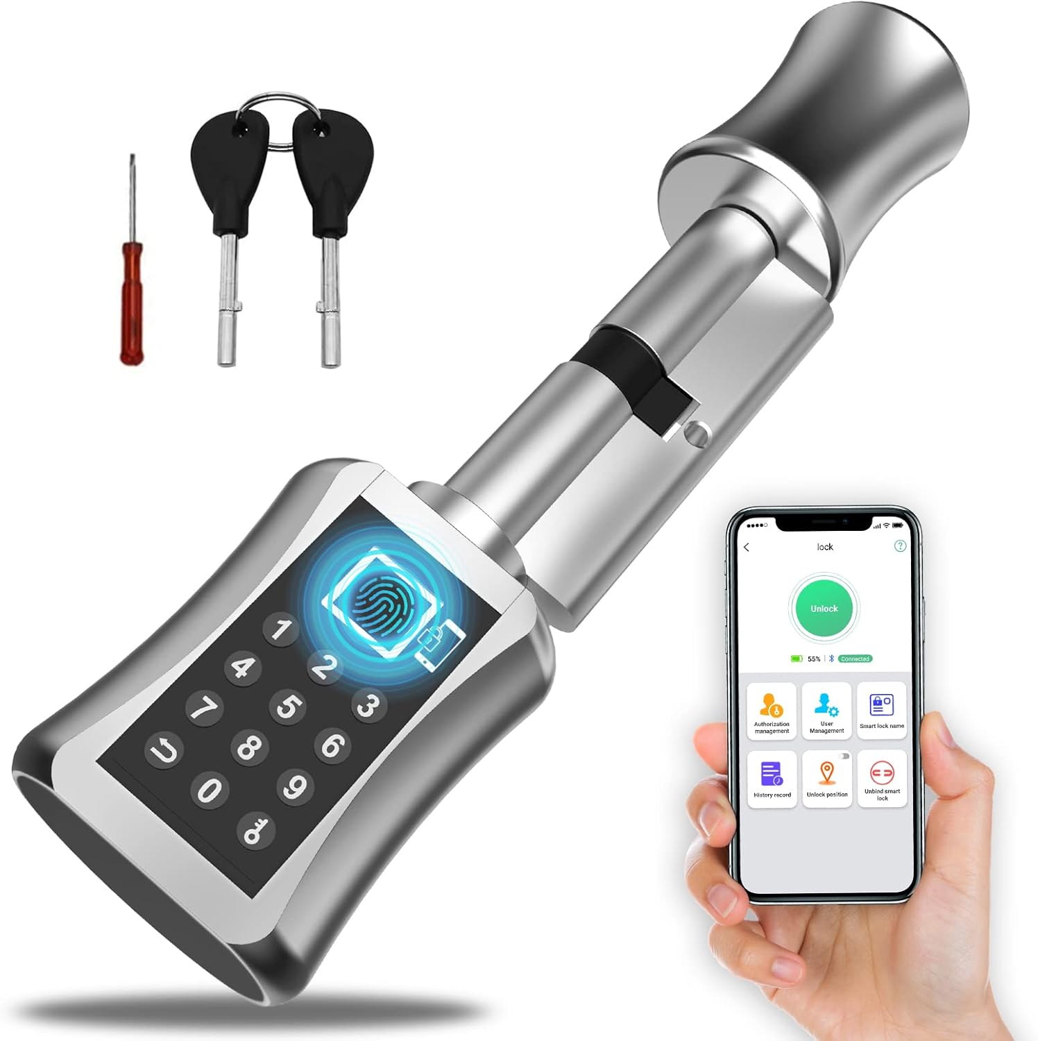 Anweller Elektronisches TüRschloss, Türschloss Haustür, Schließzylinder ...