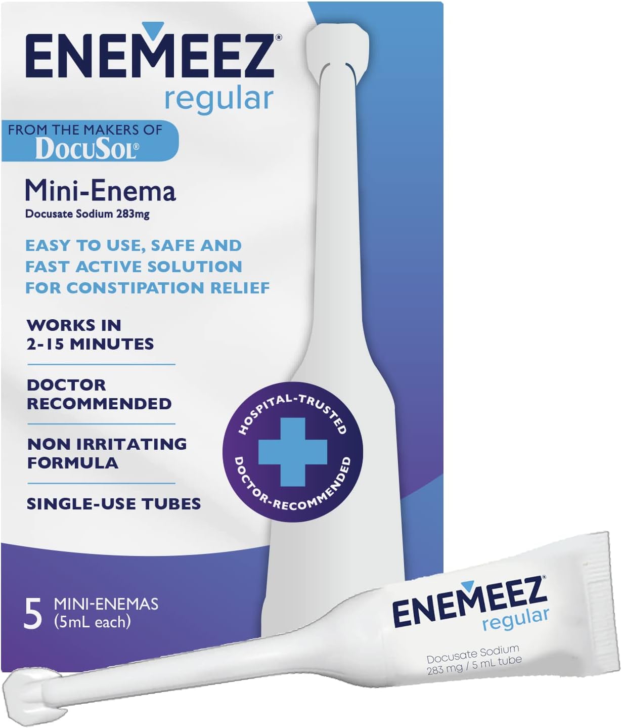 Amazon.com: Enemeez Docusate Sodium Mini Enema ml, Clear, 0.84 Fl Oz ...