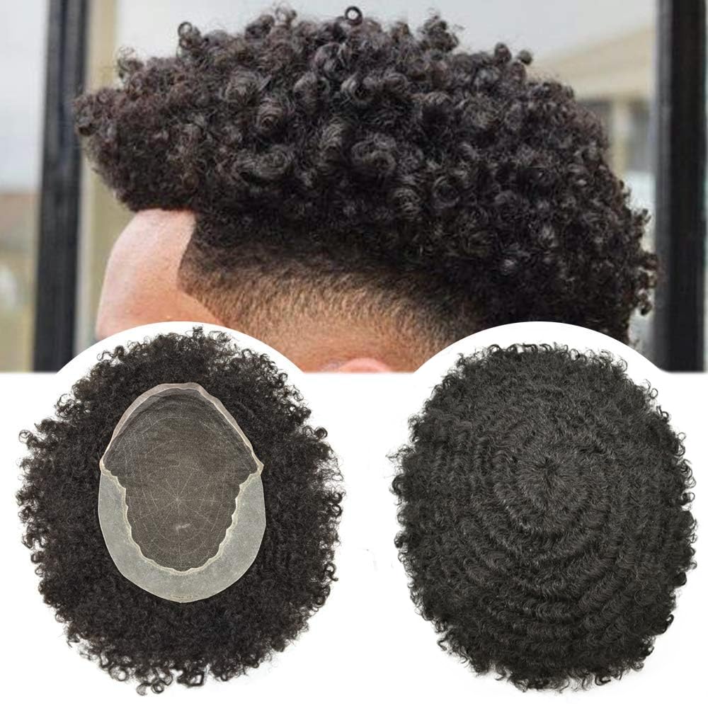 Amazon.com : LYRICAL HAIR Afro Kinky Curly Toupee for Black Men Human ...