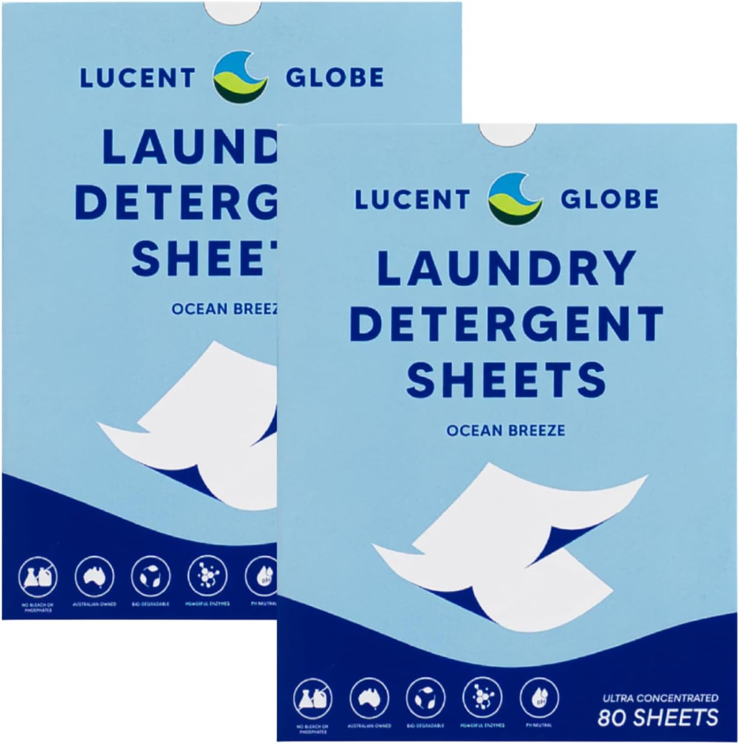 Lucent Globe Sensitive Laundry Detergent Sheets, Plant-Based, Biodegradable, Plastic Free ...