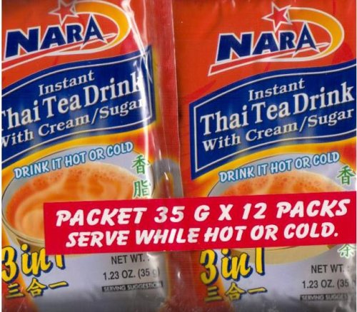 Amazon.com : Nara Instant Thai Tea Drink with Cream and Sugar - 12 ...
