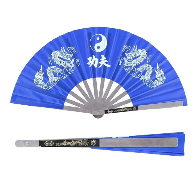 Set of 2 Tai Chi Fan, Chinese Kung Fu Fan, Stainless Steel Kung Fu ...