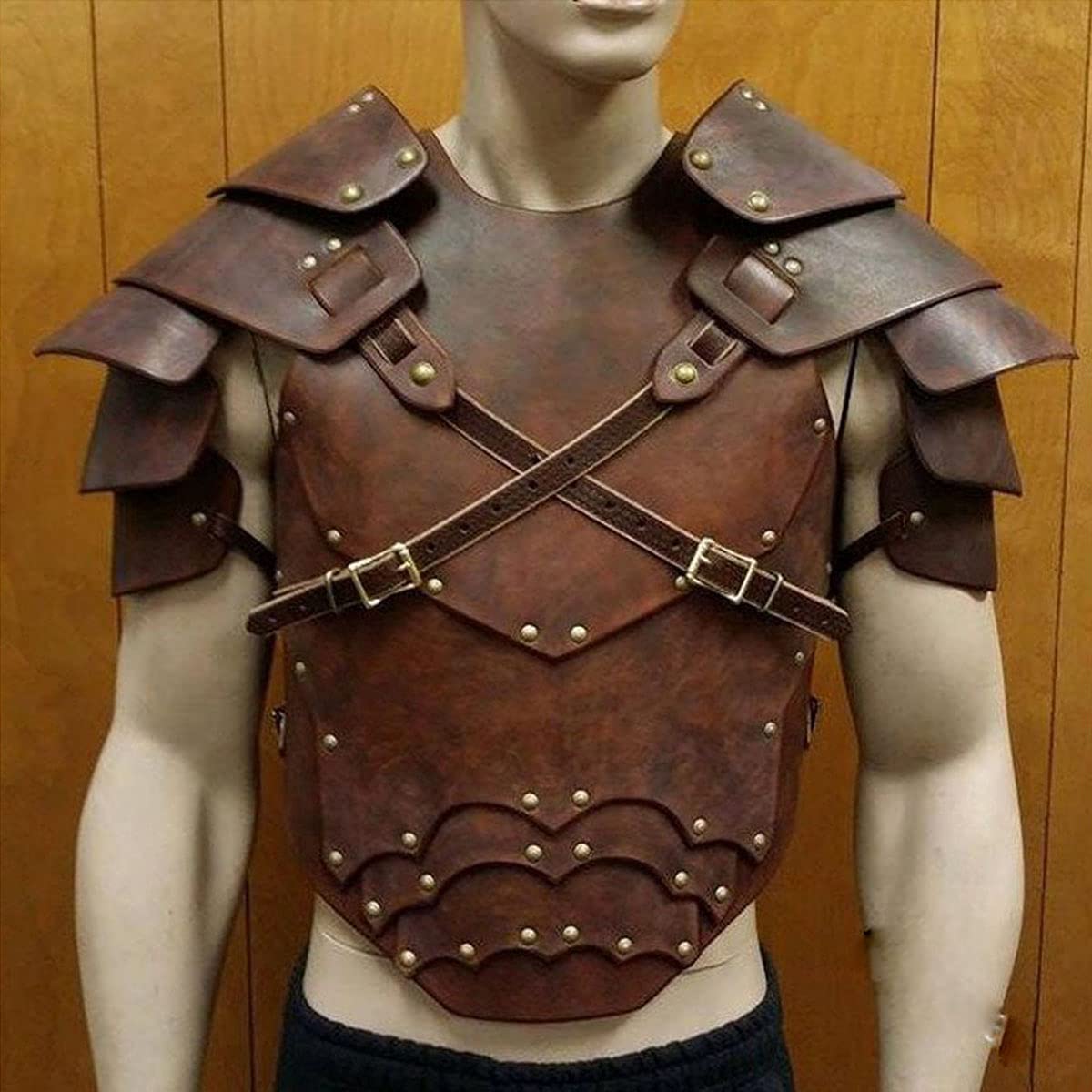 Wftd Medieval Leather Shoulder Armor Set Vintage Gothic Warrior Knight ...