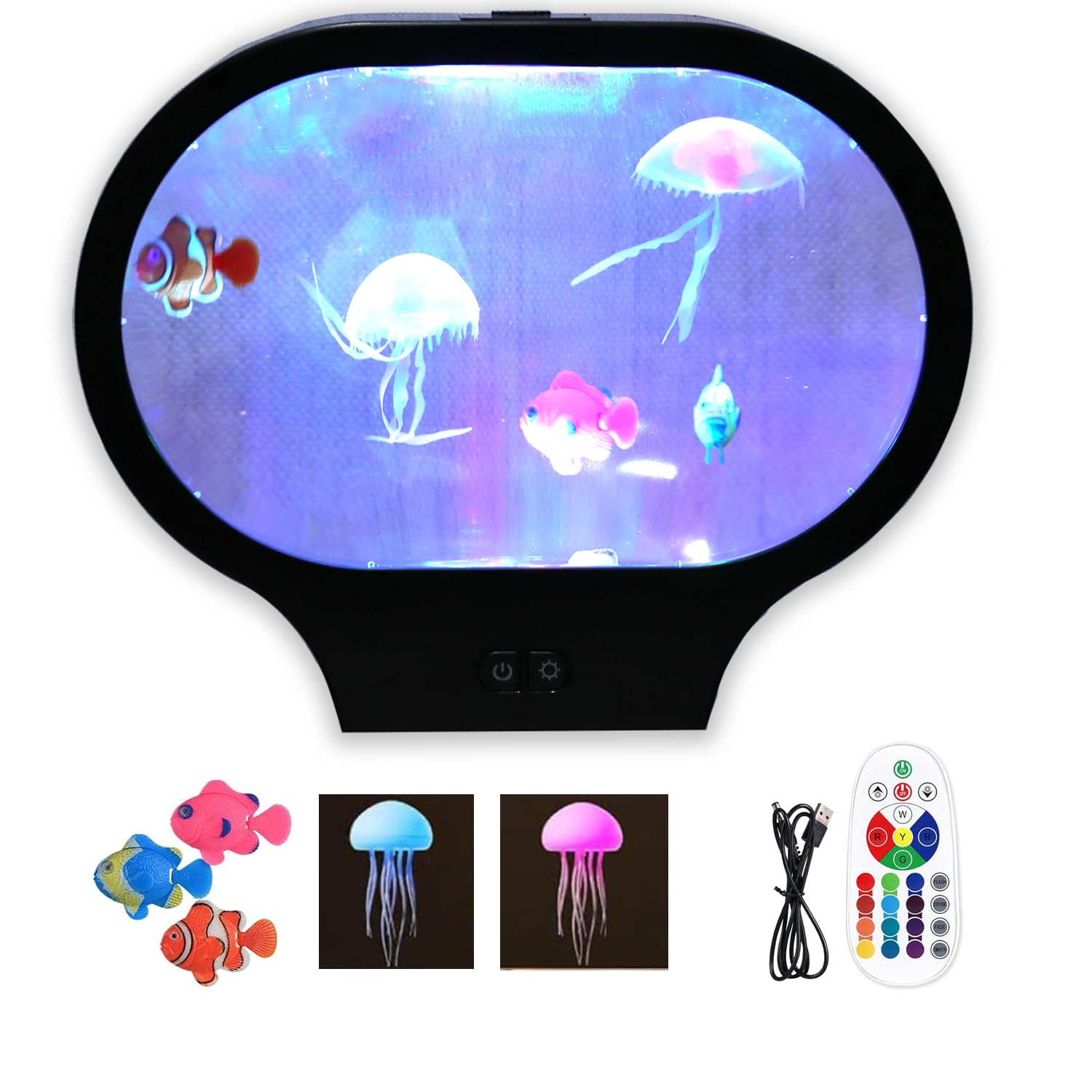 Amazon.com: Bai Jine LED Jellyfish Lamp - Round Real Jellyfish Aquarium ...