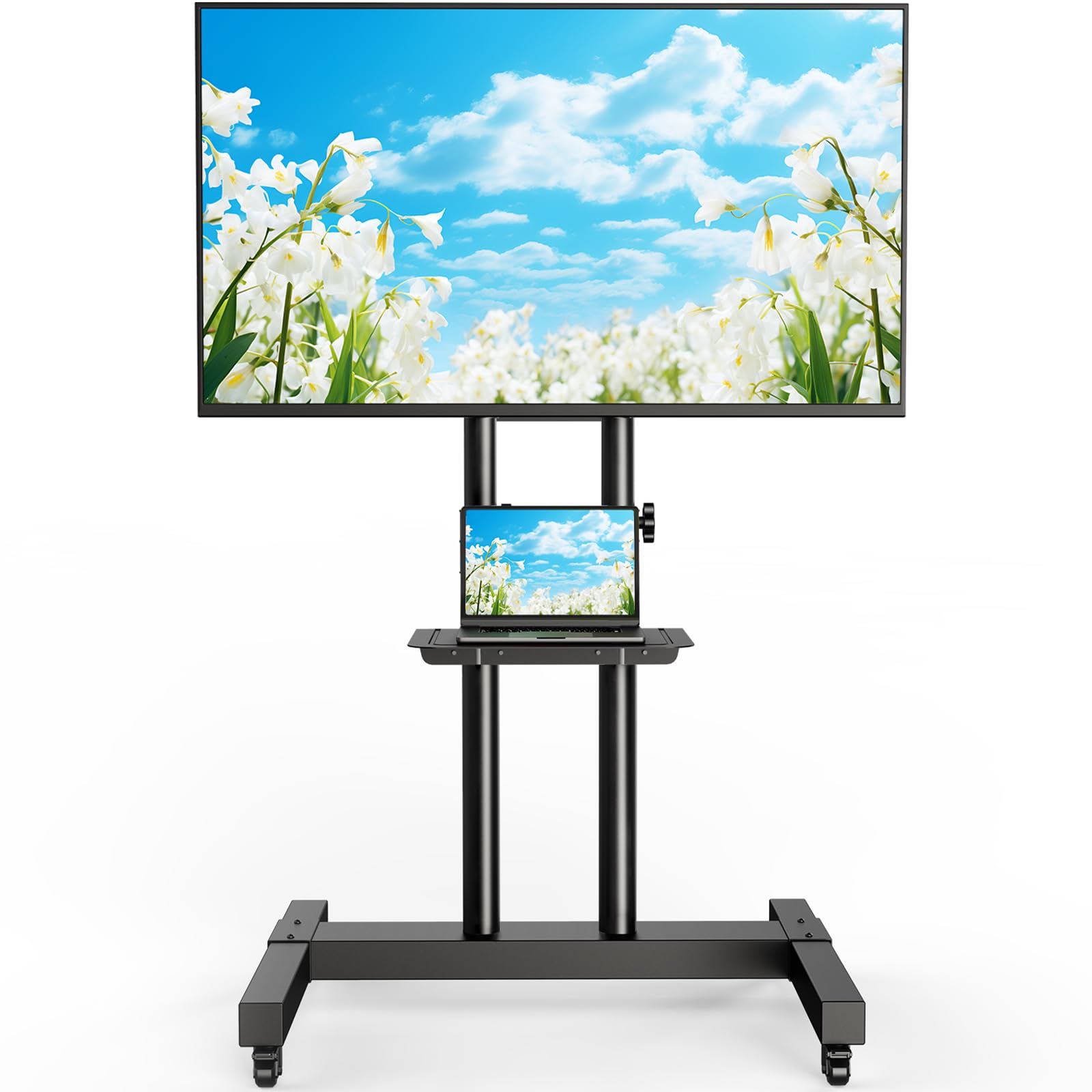 Buy Rfiver Mobile TV Cart Rolling TV Stand for 40-83 Inch Screen Flat ...