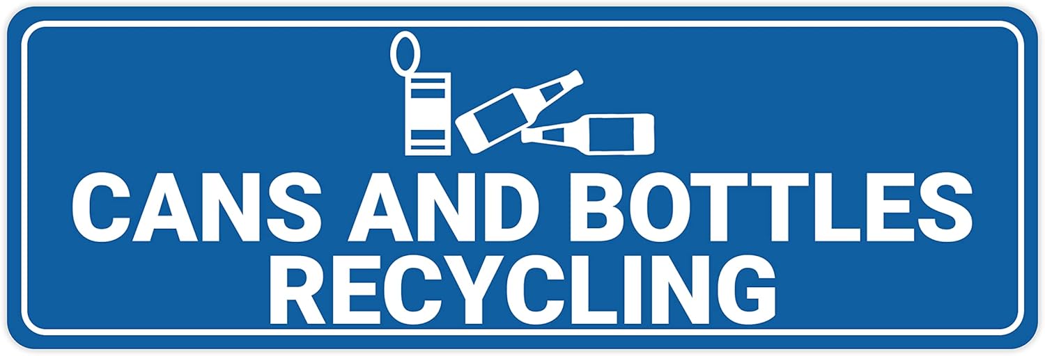 Amazon.com : Signs ByLITA Standard Cans and Bottles Recycling Sign ...