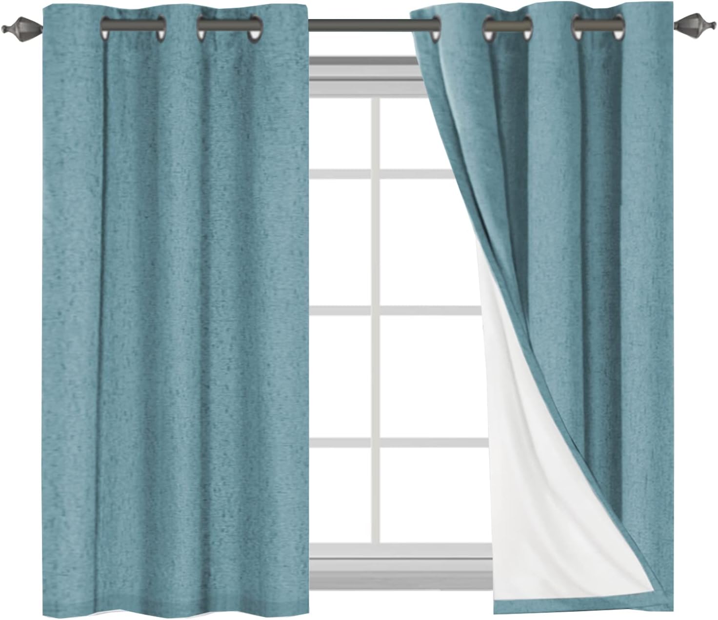 Amazon.com: H.VERSAILTEX Primitive Linen Curtains 100% Blackout Curtain ...