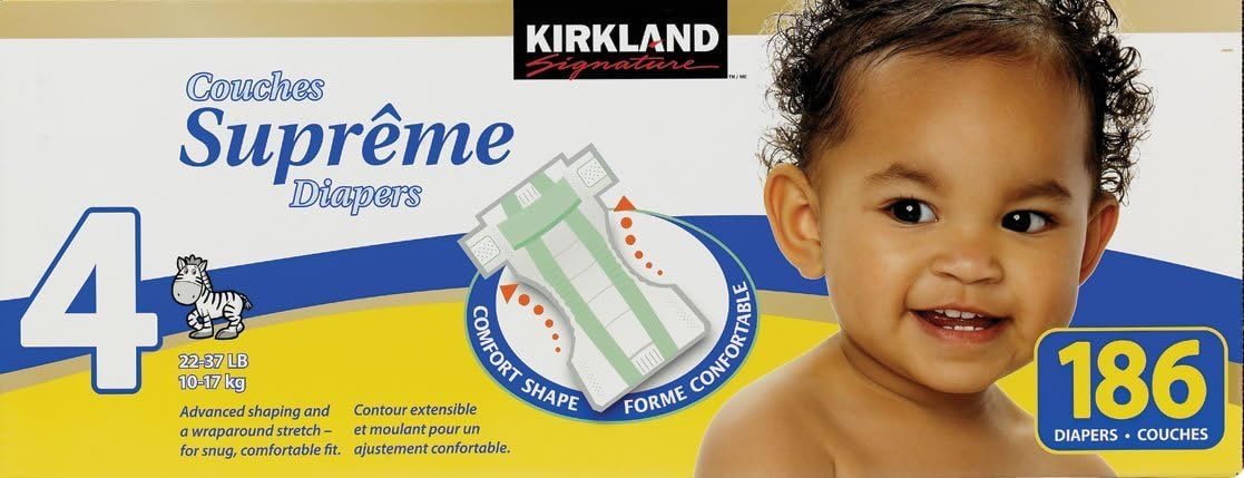 Buy Kirkland Signature Diapers, Size 4, 186 Diapers Online at Lowest ...
