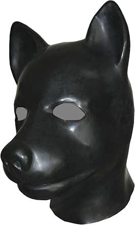 Amazon.com: GREEFEI Cosplay Dog Hood Mask,Rubber Animal Hood with Eyes ...