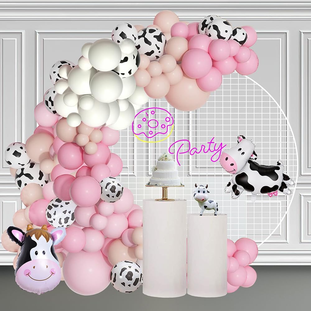 Amazon.com: COVANNI 148Pcs Pink Cow Balloon Garland Arch Kit with Cow ...