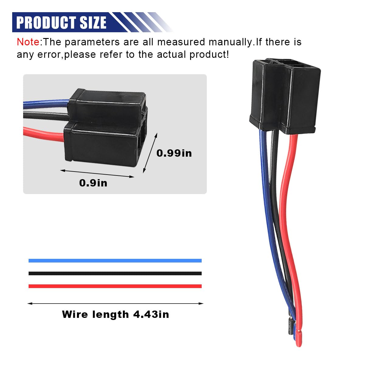 Snapklik.com : 2PCS H4 Wiring Harness Headlight Connector, 3 Wire Way ...
