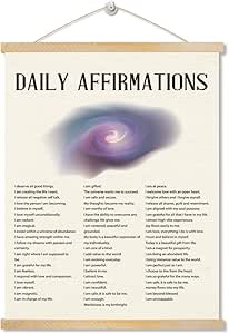 Amazon.com: Daily Affirmations Poster, Positive Affirmation Canvas ...