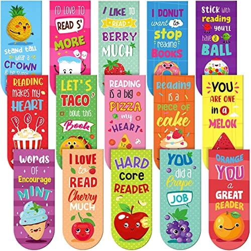 Amazon.com: 60 Pcs Scented Magnetic Bookmarks Fruit Marks Bookmarks ...