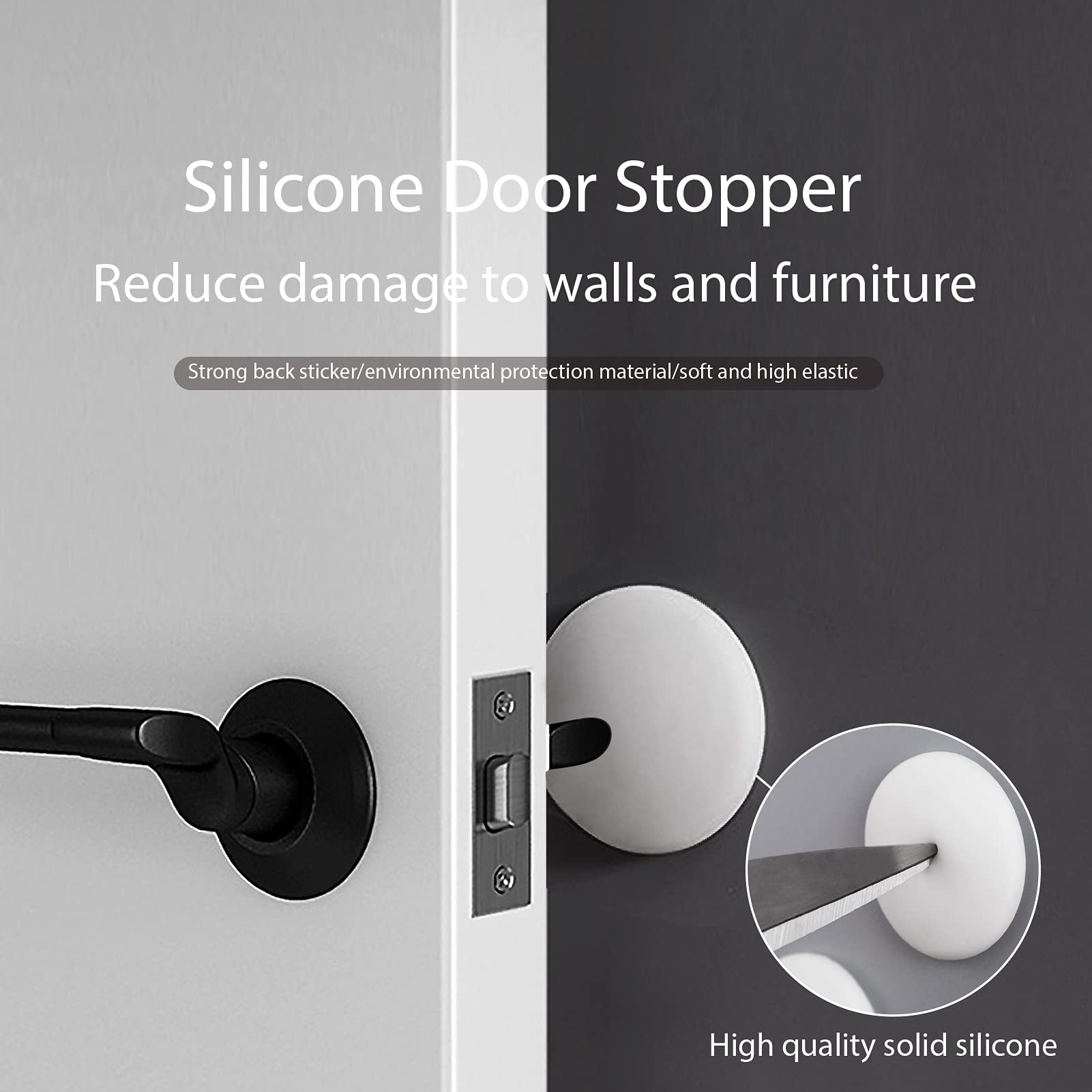 Snapklik.com : CLOATFET Door Stopper Wall Protector, 1.57" Larger White ...