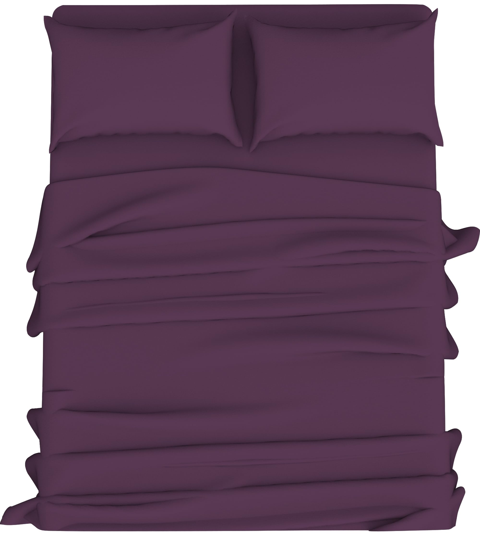 KOHSAR Plum Double Sheet Set (Fitted Sheet + Flat Sheet + Pair of ...