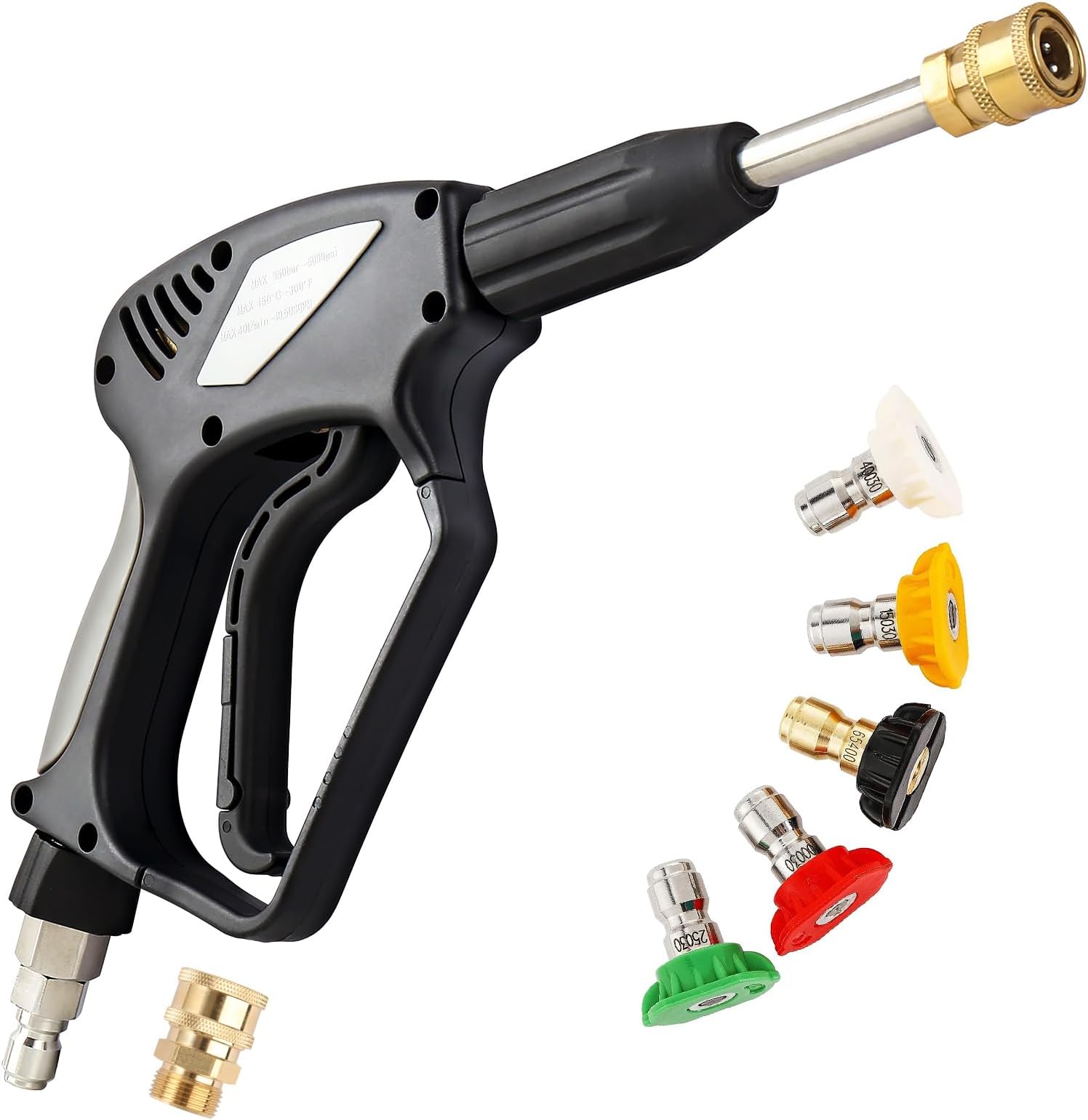 Amazon.com: Short Pressure Washer Gun with Swivel,5000 PSI Max, 3/8 ...