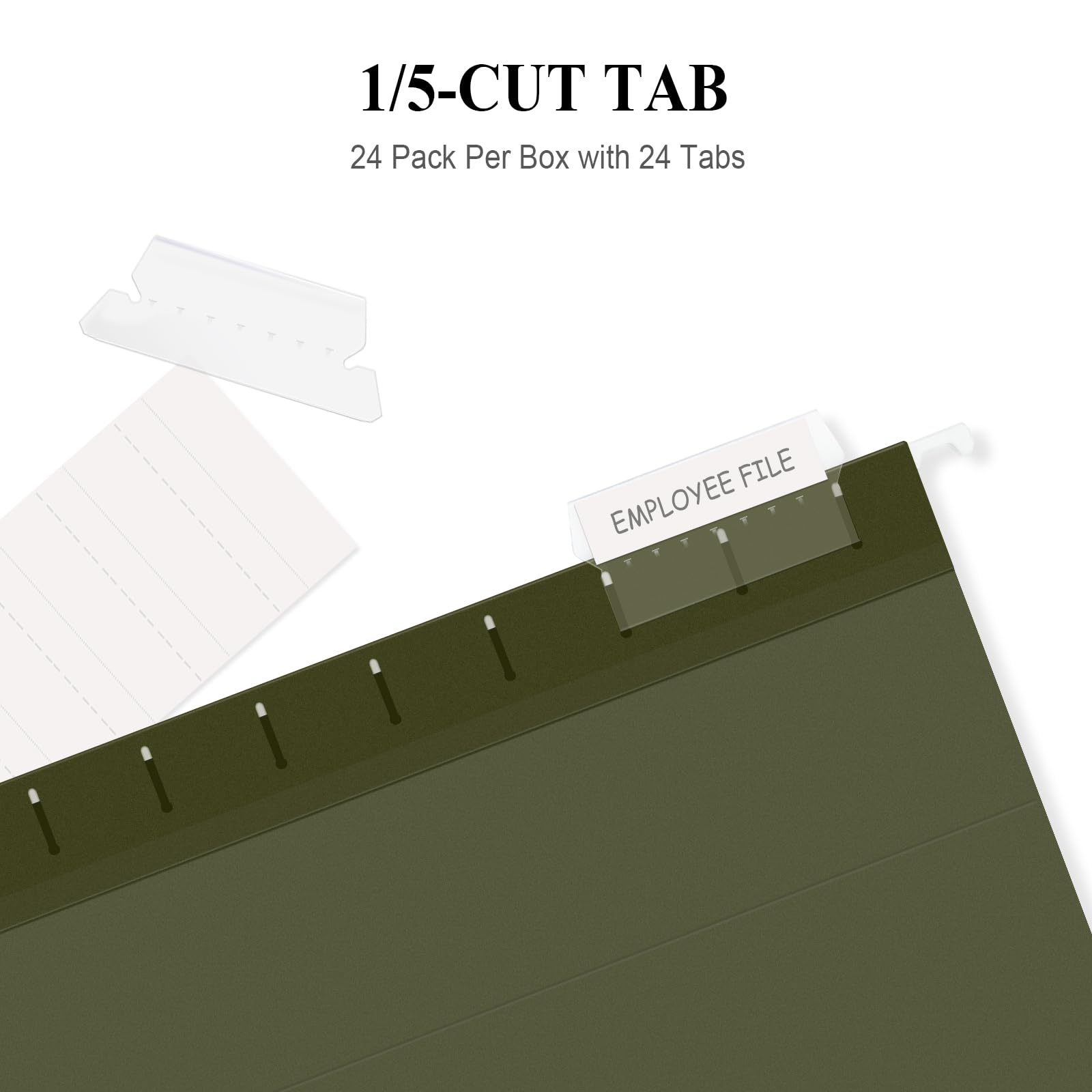Hanging Files ViVin 24-Pack Hanging File Folders - Letter Size With 1/5 ...