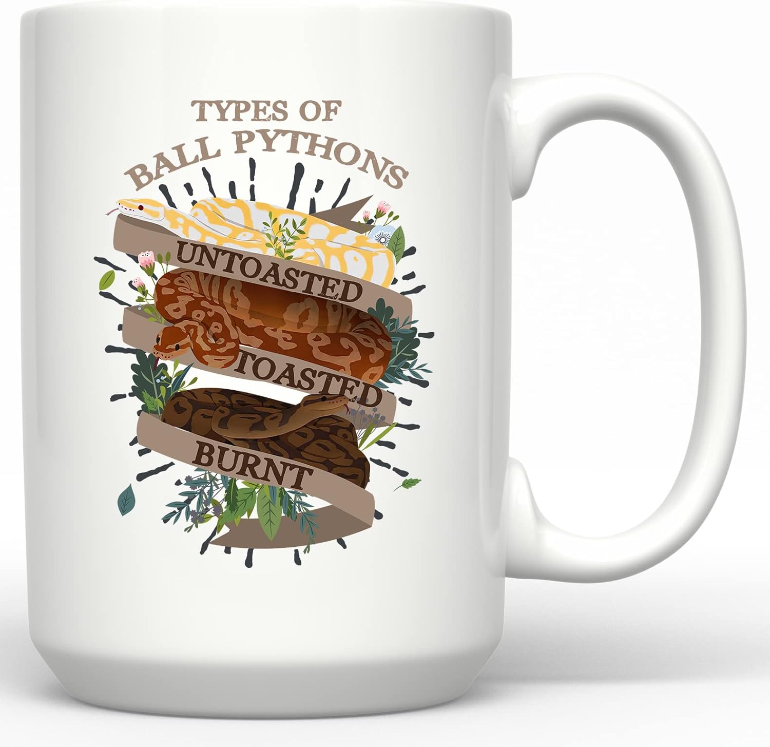 Amazon.com: Types Of Ball Pythons Funny Mug For Python Lover Reptile ...