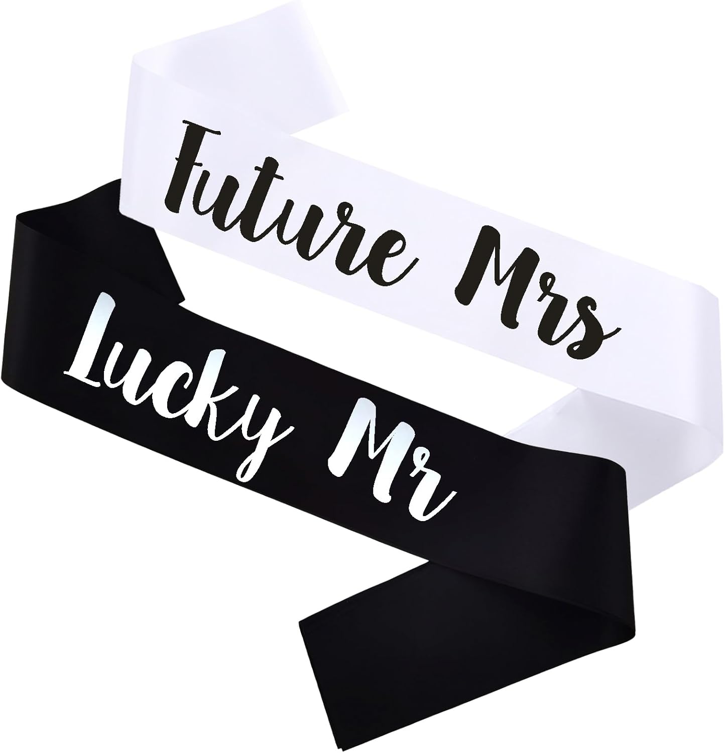 Amazon.com: "Future Mrs" and "Lucky Mr"Sash, Black Groom to be and ...