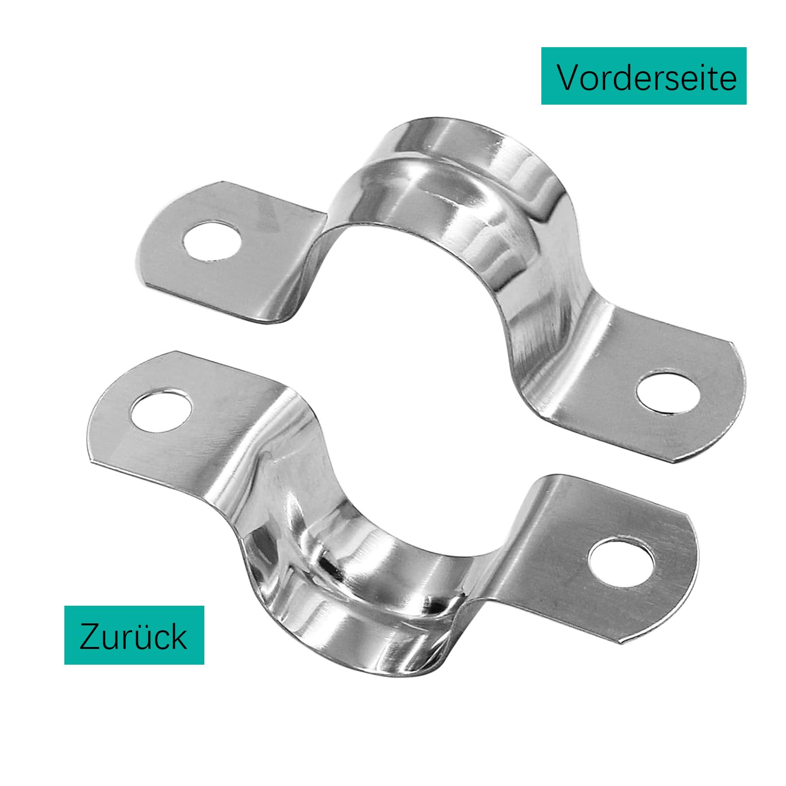 ORTAVA Pack of 10 U-Pipe Clamps Diameter 10 mm, Mounting Clamps, Pipe ...
