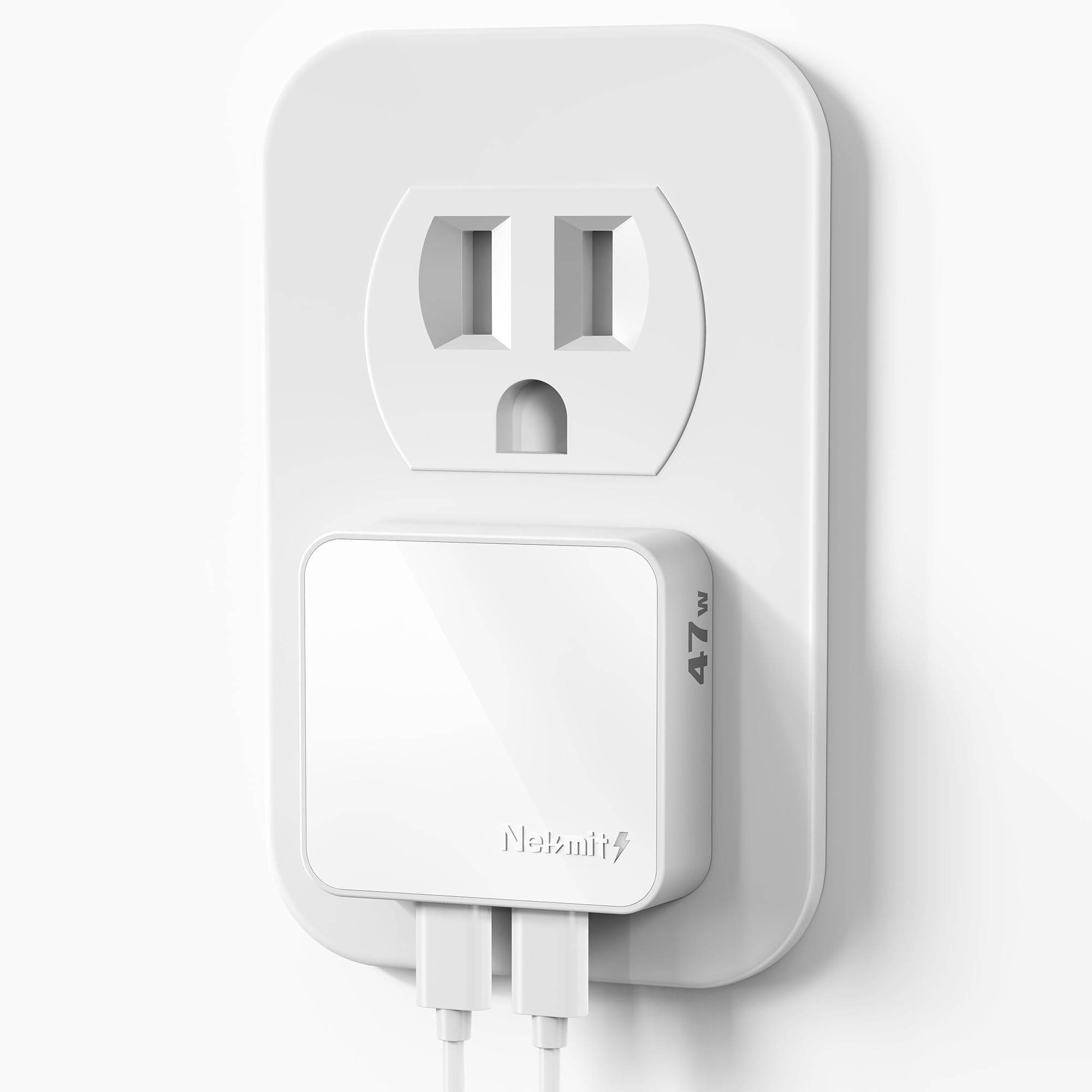 Amazon.com: Nekmit Dual Port Ultra Thin Flat USB Wall Charger with ...