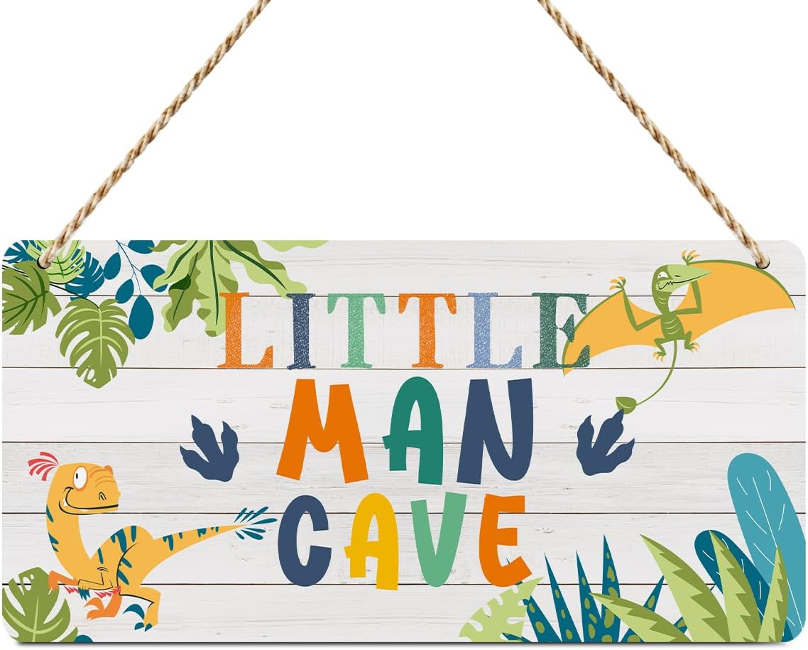 Amazon.com: Dinosaur Quote Little Man Cave Sign Boys Room Decor Living ...