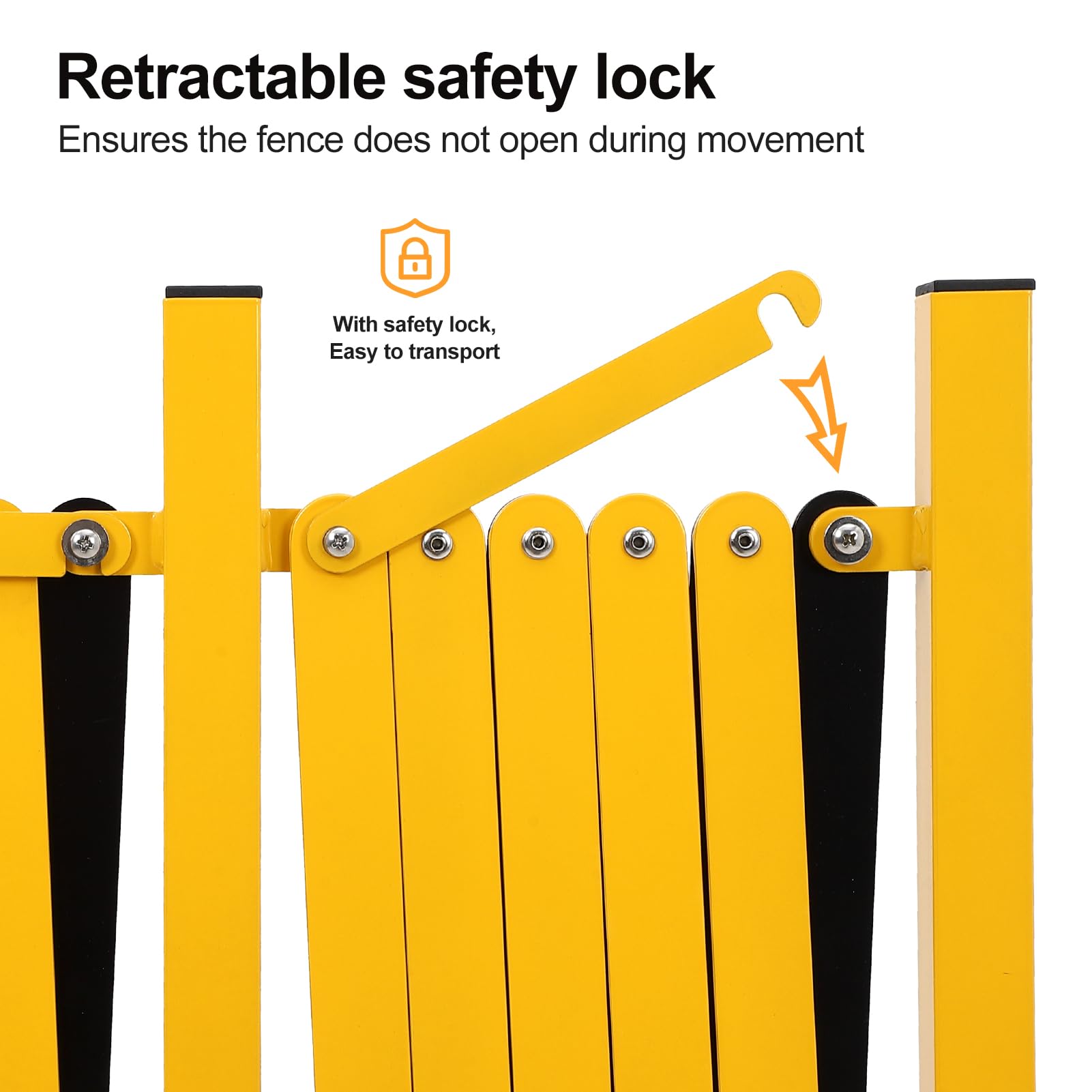 Snapklik.com : Industrial Expandable Metal Barricade, 16FT Mobile ...