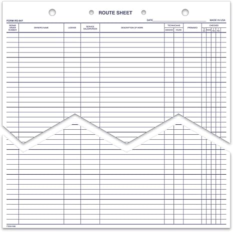 Amazon.com : Route Sheets/Appointments - Form #RS-547 : Office Products