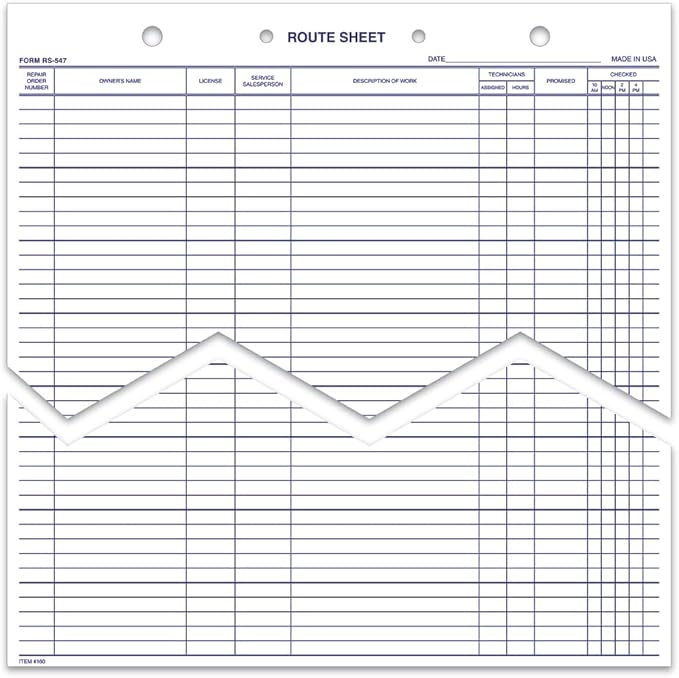Amazon.com : Route Sheets/Appointments - Form #RS-547 : Office Products