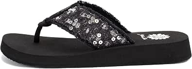 Amazon.com | Yellow Box Women's Fiji Flip Flop, Black, Size 7.5 US M ...
