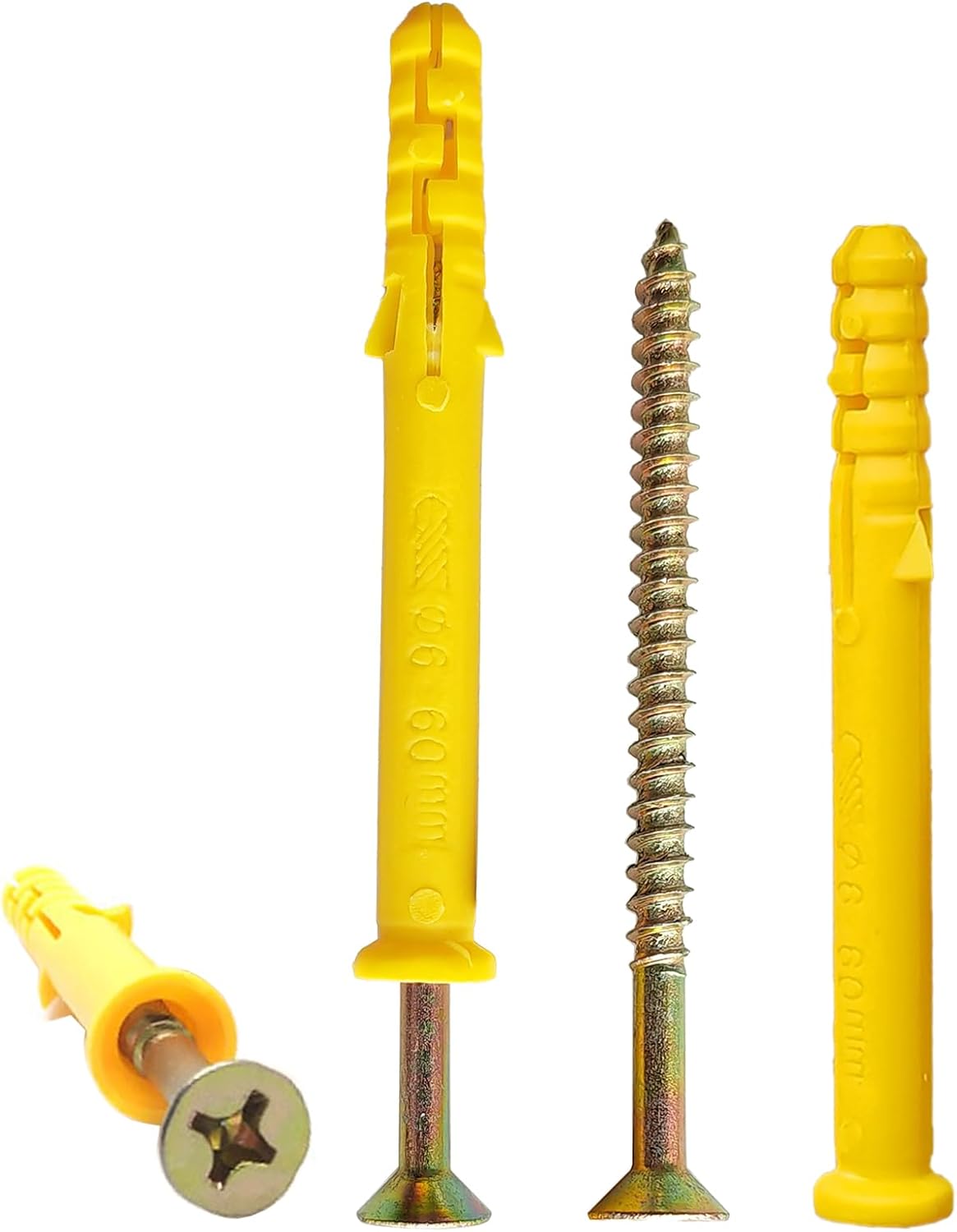 160 Pcs Wall Plugs for Brick,80 x M4*60 Masonry Self Tapping Screws,80 ...