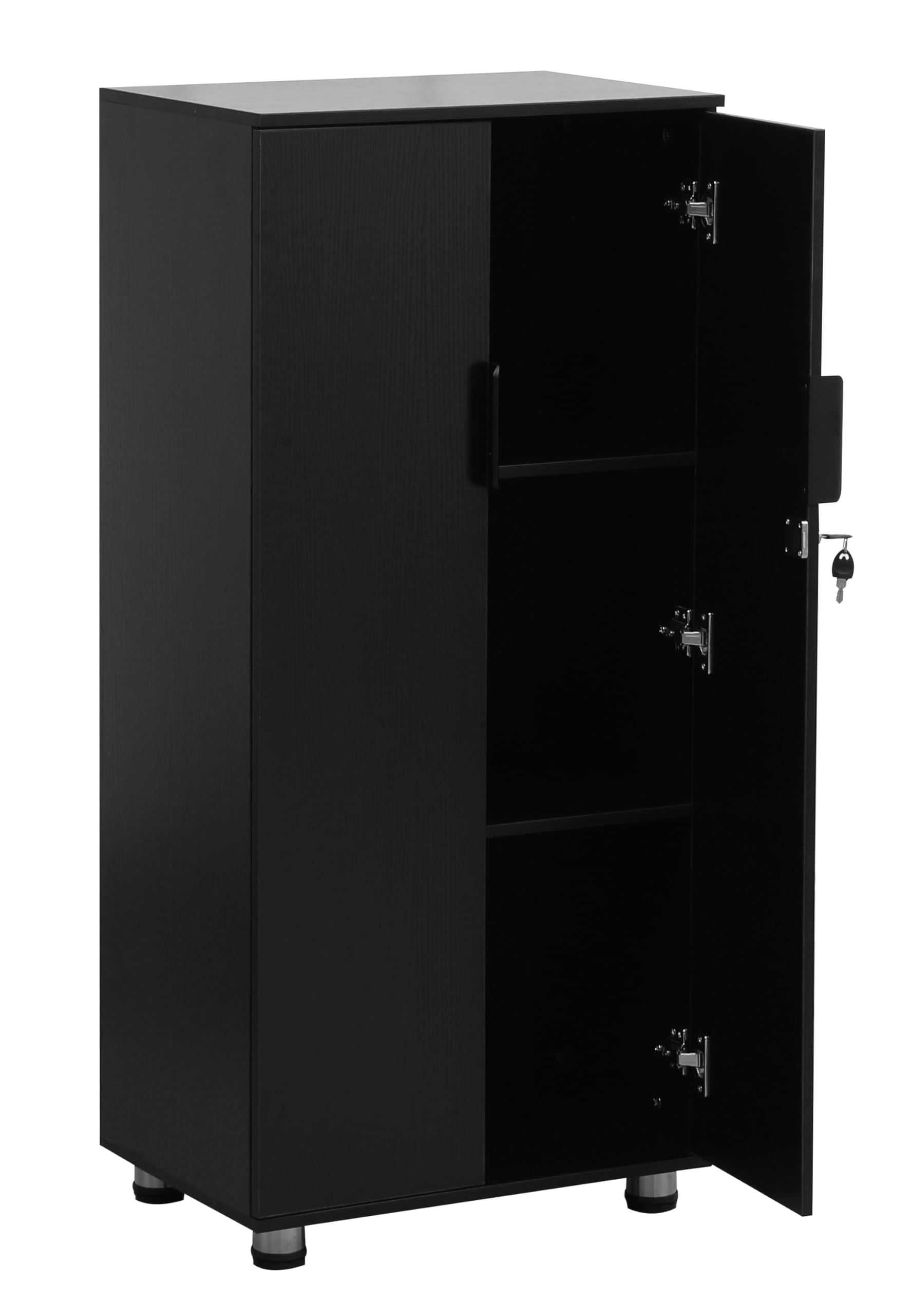 Amazon.com: MMT Furniture Designs Ltd Storage Cabinet Black Locking 2 ...