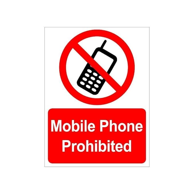 Buy Clickforsign Mobile Phones Prohibited Sign Sticker For Walls And ...