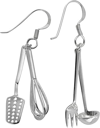 Amazon.com: Cooking Tools Earrings - 925 Sterling Silver Chef Spatula ...
