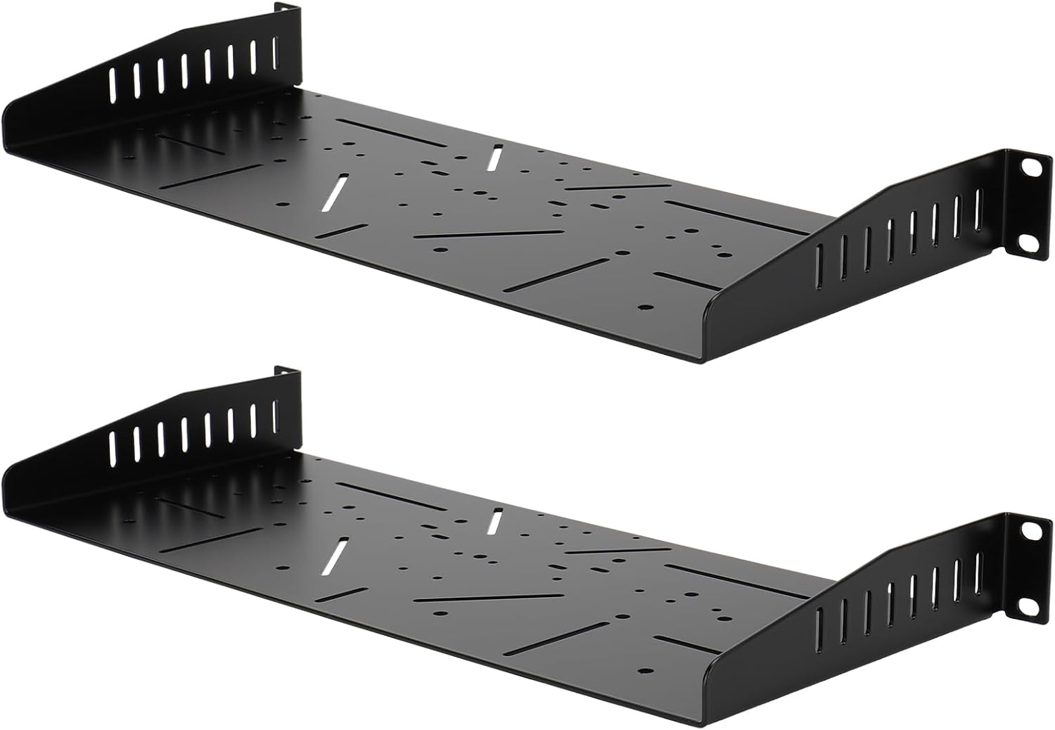 NiuNyuNeu 2Pcs 1U Server Rack Shelf, Universal Vented Rack Network Rack ...