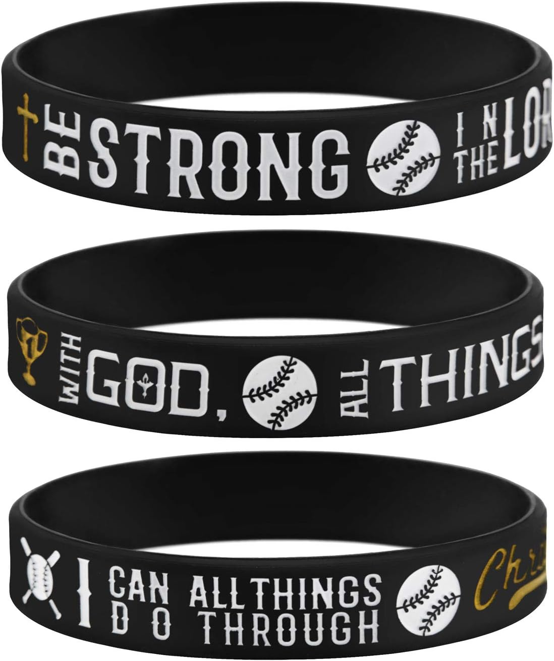 Amazon.com: Sainstone Power of Faith Baseball Bible Verse Silicone ...