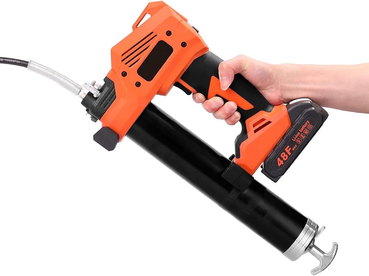 YHUEGH Cordless Grease Gun, 20V Rechargeable Electric Grease Machine ...