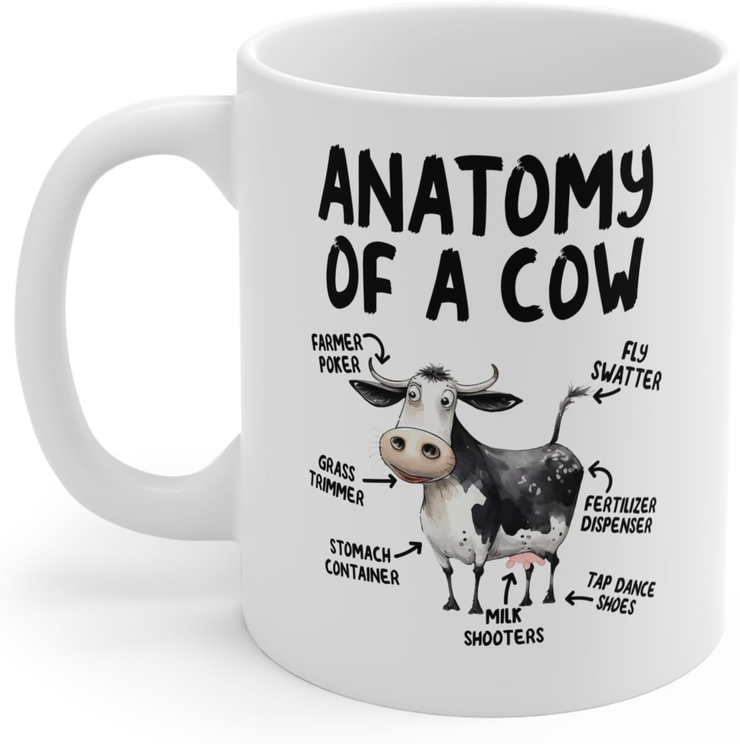 Amazon.com: Perfect Printables Funny Cow Coffee Mug Gifts, Anatomy of a ...