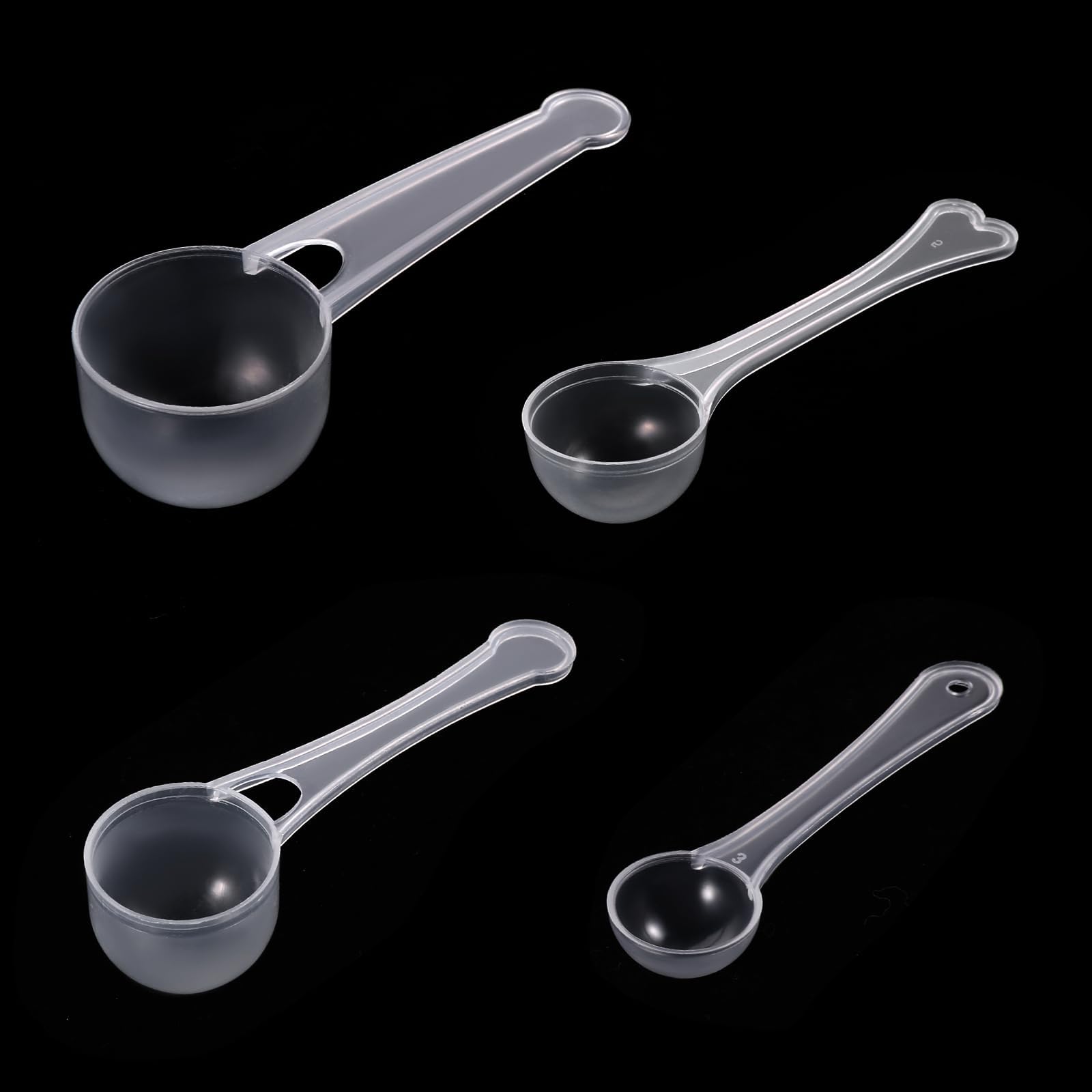 Amazon.com: 4pcs Clear Plastic Measuring Spoons Measure Scoops 1g 3g 5g ...